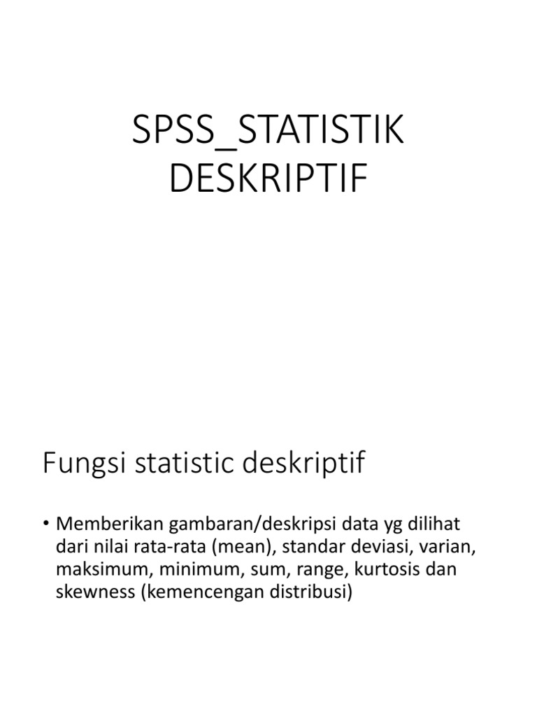 SPSS - Statistik Deskriptif | PDF