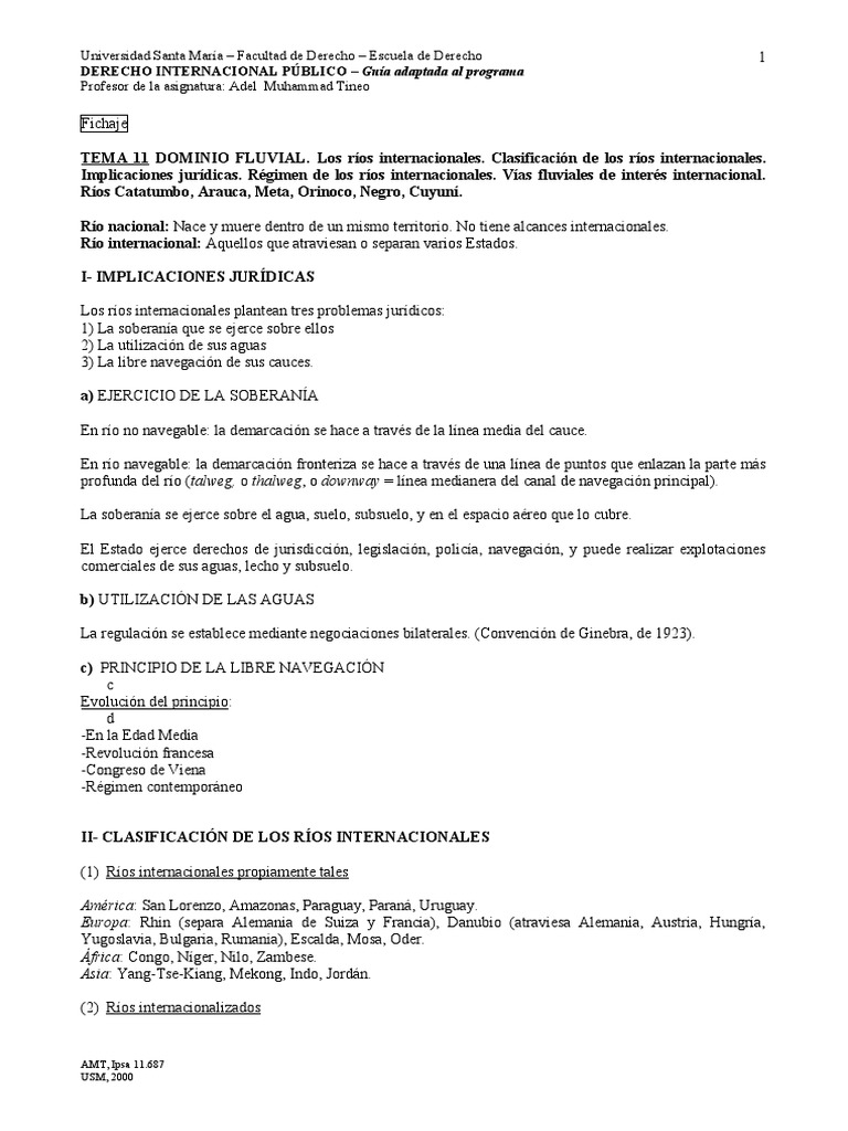 DIP, Tema 11 (Dominio Fluvial) .Iop | PDF | Río | Relaciones internacionales