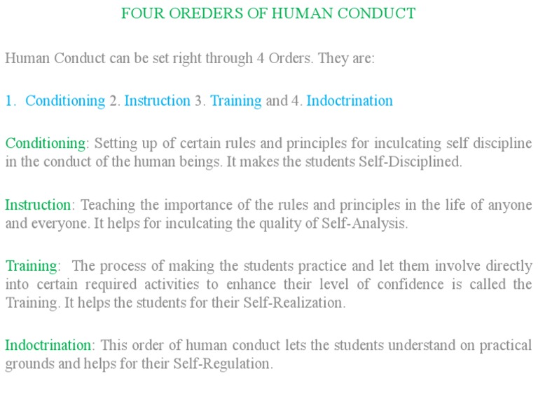 Orders of Human Conduct | PDF