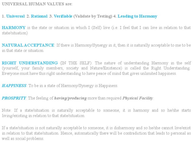 HARMONY, NATURAL ACCEPTANCE Etc | PDF