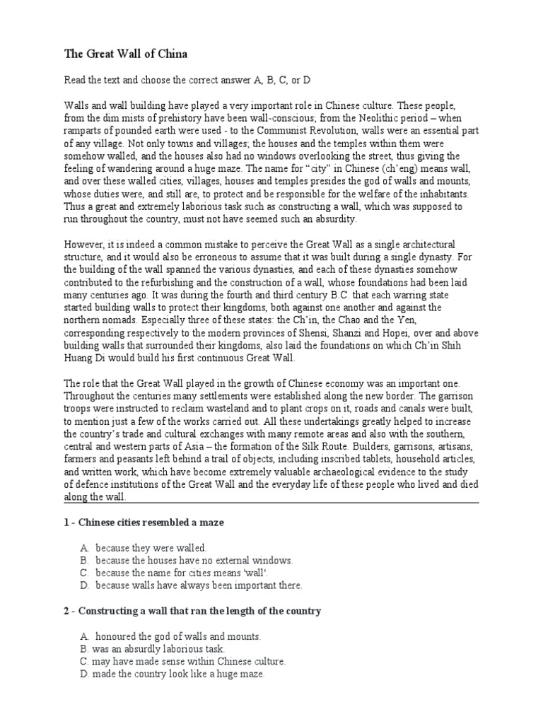 The Great Wall of China | PDF | China | World Politics