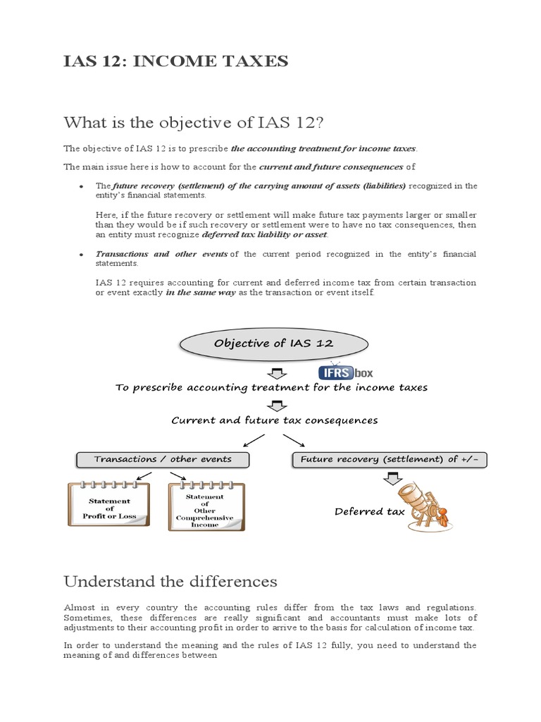 IAS 12 Income Taxes | PDF | Deferred Tax | Expense
