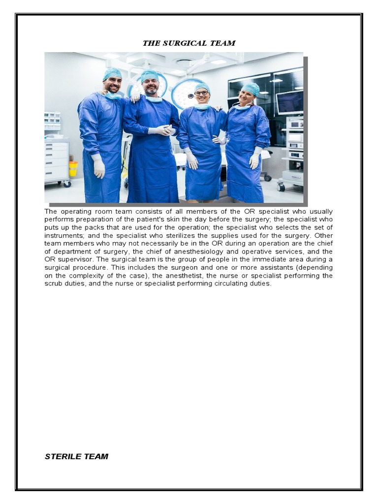 The Surgical Team | PDF | Surgery | Anesthesia
