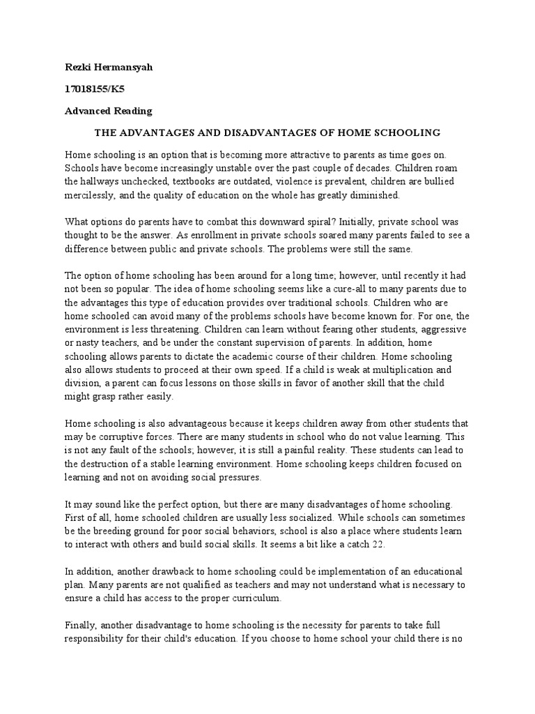 Discussion Text Home Schooling | PDF | Homeschooling | Teachers