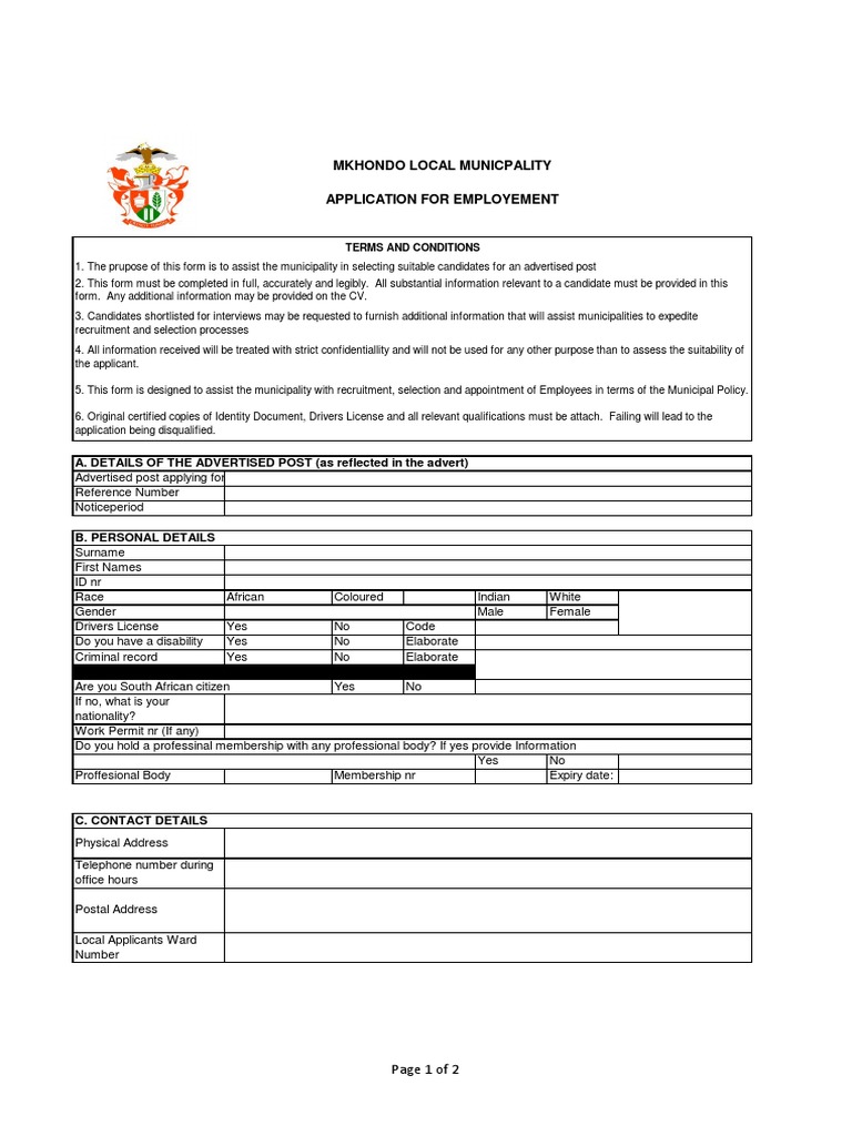 Applications Form 2019 | PDF | Recruitment | Driver's License