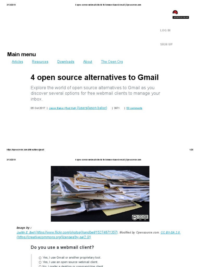 4 Open Source Webmail Clients For Browser-Based Email | PDF | Gmail | Application Layer Protocols