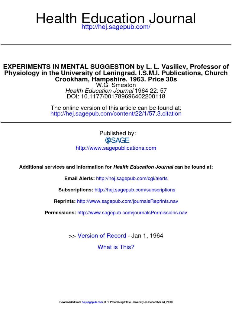 Experiments in Mental Suggestion | PDF | Carl Jung | Telepathy
