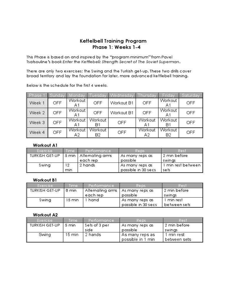 Kettlebell Training 12 Week | PDF | Kettlebell | Recreation