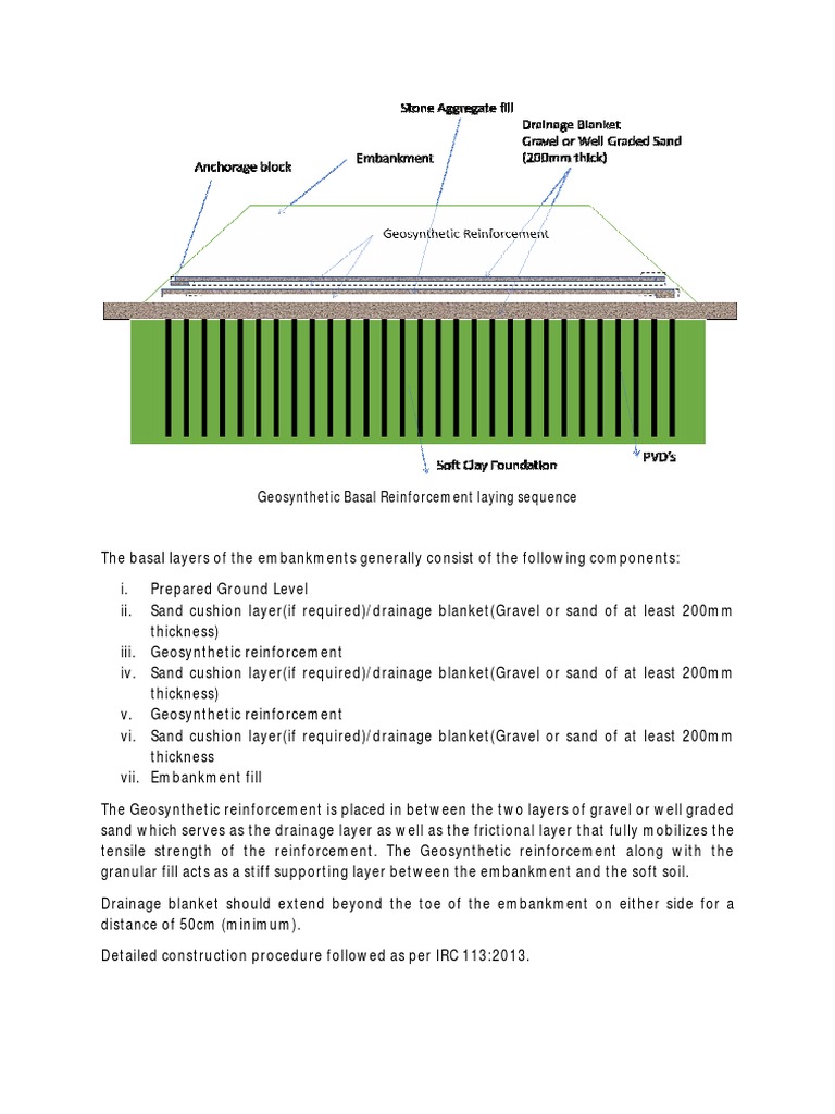 Geosynthetic Basal Reinforcement Laying Sequence | PDF | Science ...