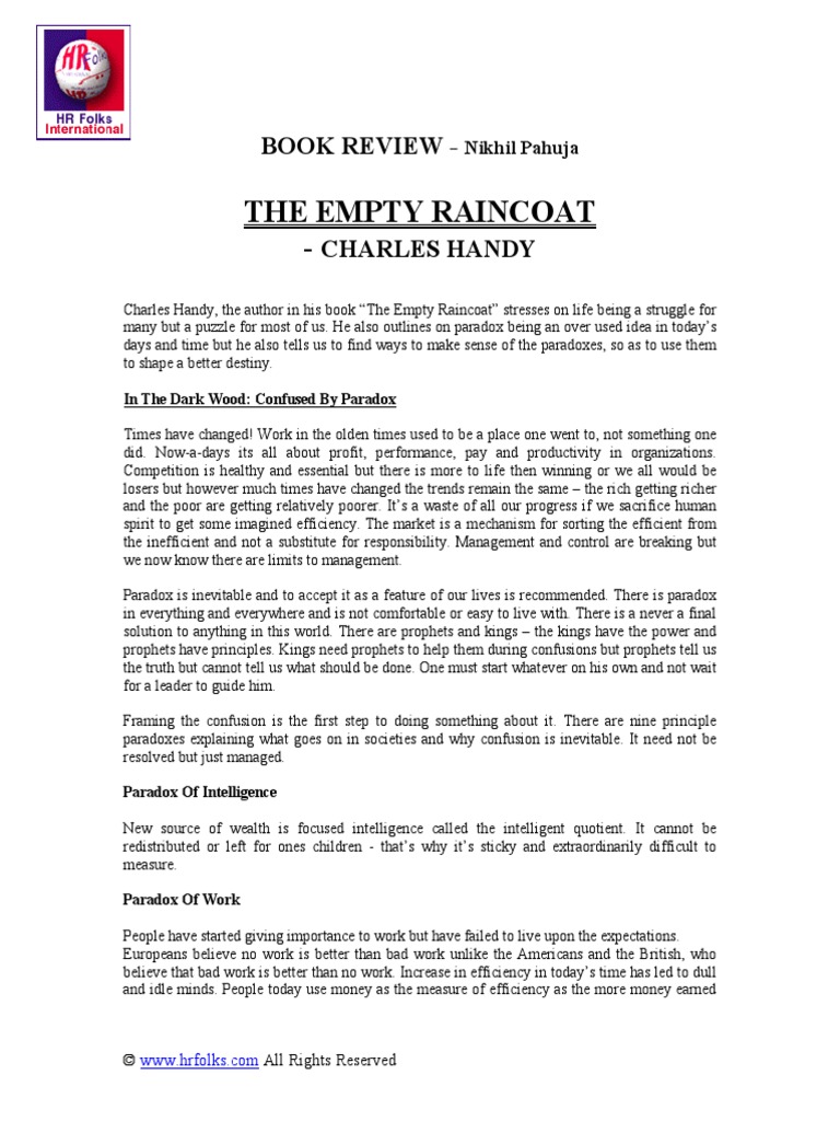 The Empty Raincoat - : Book Review | PDF | Intelligence | Money