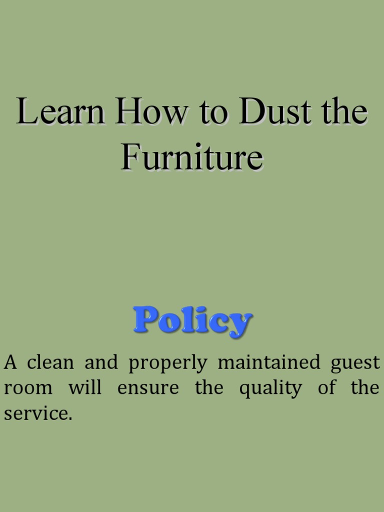 Learn How To Dust The Furniture | PDF