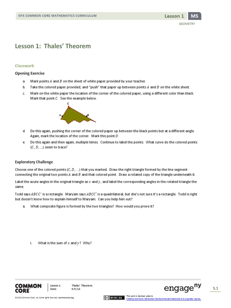 Geometry Module 5 Student Materials | PDF | Circle | Perpendicular