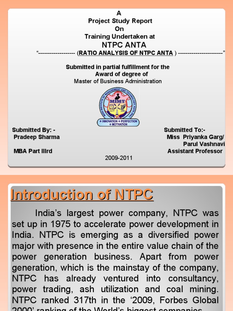 NTPC Anta: A Project Study Report On Training Undertaken at | PDF | Equity (Finance) | Dividend