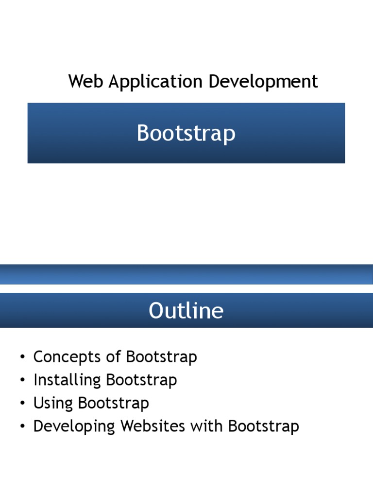 Web Application Development Bootstrap Pdf Bootstrap Front End Framework Websites