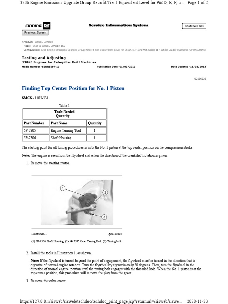 Finding Top Center Position For No. 1 Piston PDF | PDF | Engines | Gear
