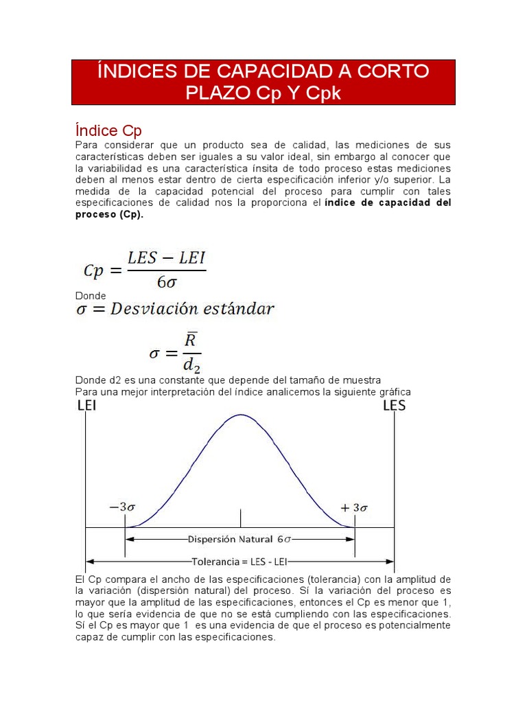 ÍNDICES DE CAPACIDAD A CORTO PLAZO CP Y CPK | PDF | Naturaleza | Business