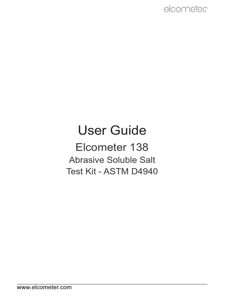 User Guide: Elcometer 138 | PDF | Calibration | Purified Water