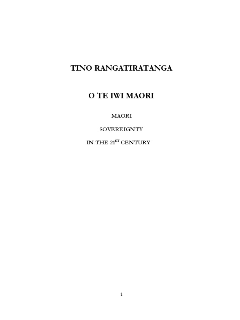 Maori Sovereignty in The 21st Century - Lecture of Mapiria | PDF ...