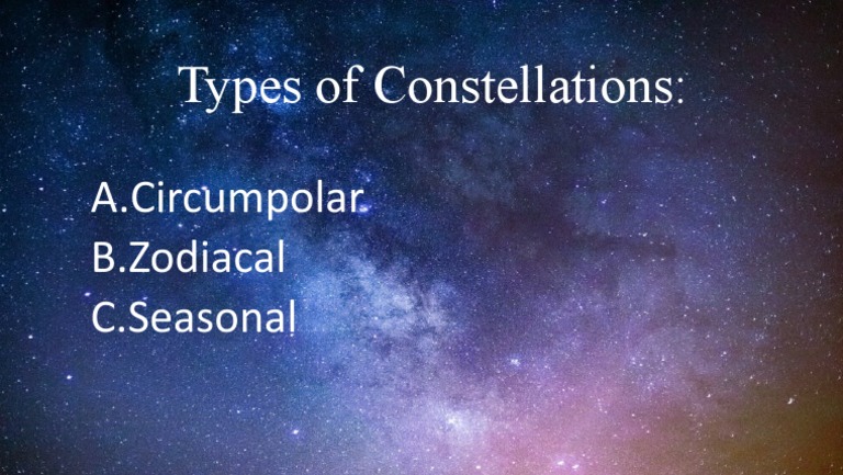 Types of Constellations:: A.Circumpolar B.Zodiacal C.Seasonal | PDF