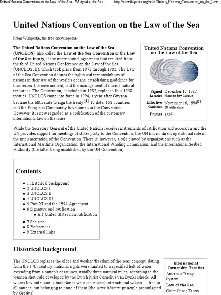 United Nations Convention On The Law of The Sea | Download Free PDF ...