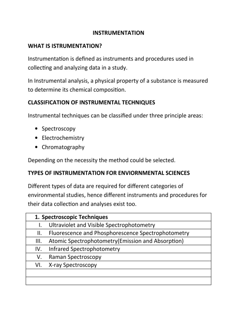 Instrumentation What Is Istrumentation? | PDF | Spectrophotometry ...