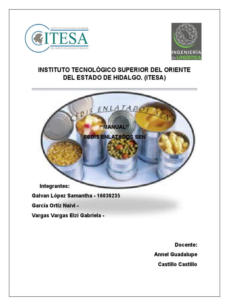 Manual Cedis Enlatadoss | PDF | Logística | Alimentos