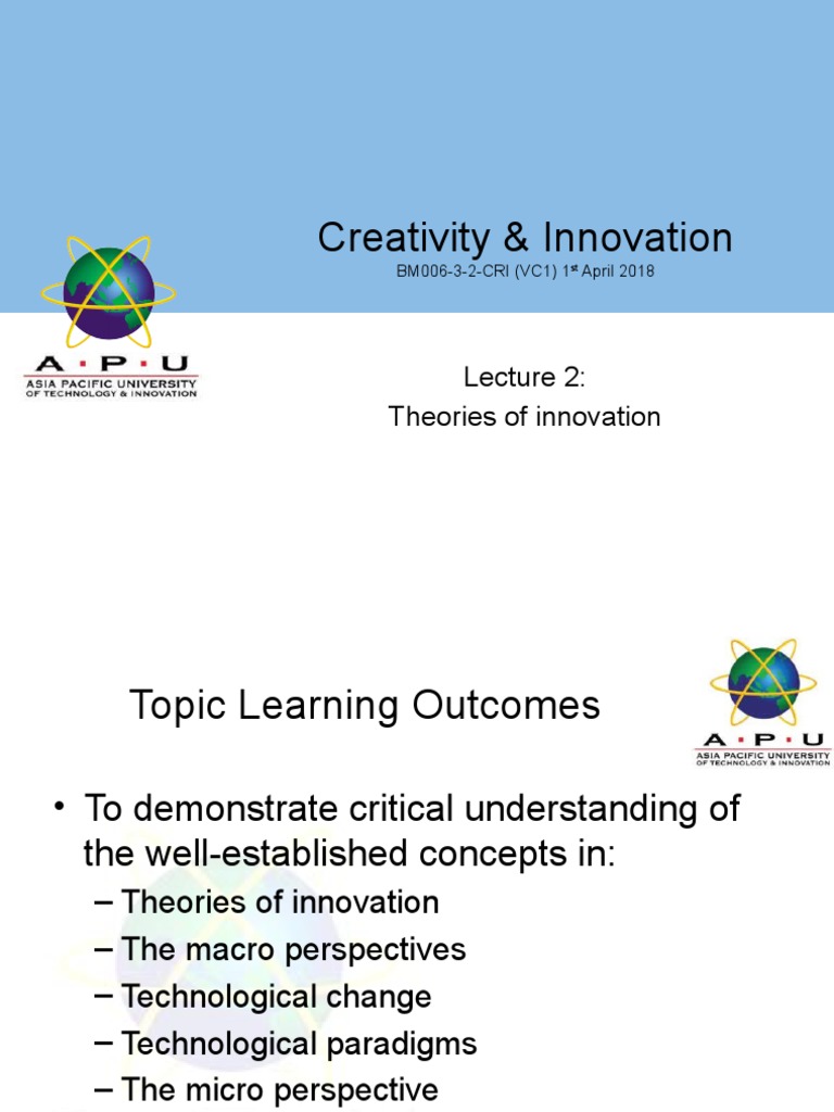 Cri Lecture Obe 2 Theories of Innovation | PDF