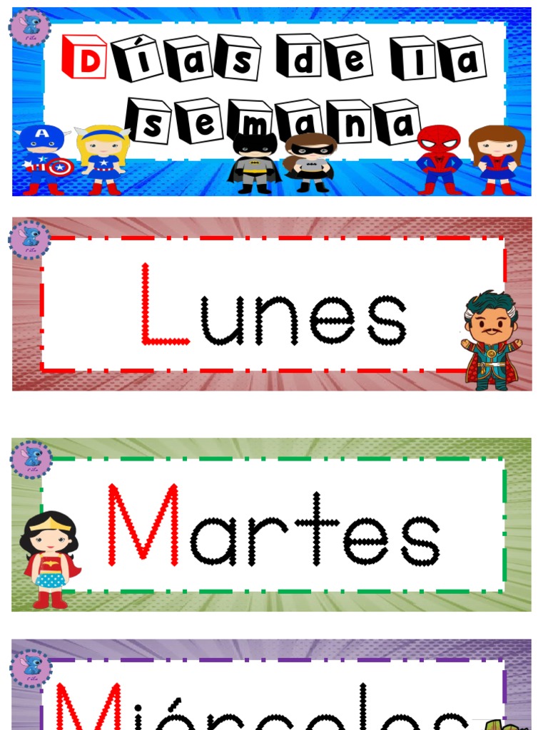 Días de La Semana y Meses Del Año PDF | PDF