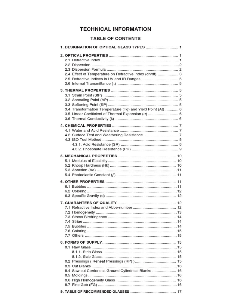 Ohara Glass Catalog PDF | PDF | Refractive Index | Glasses