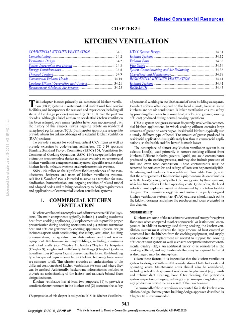 Commercial Kitchen Ventilation | PDF | Ventilation (Architecture) | Kitchen