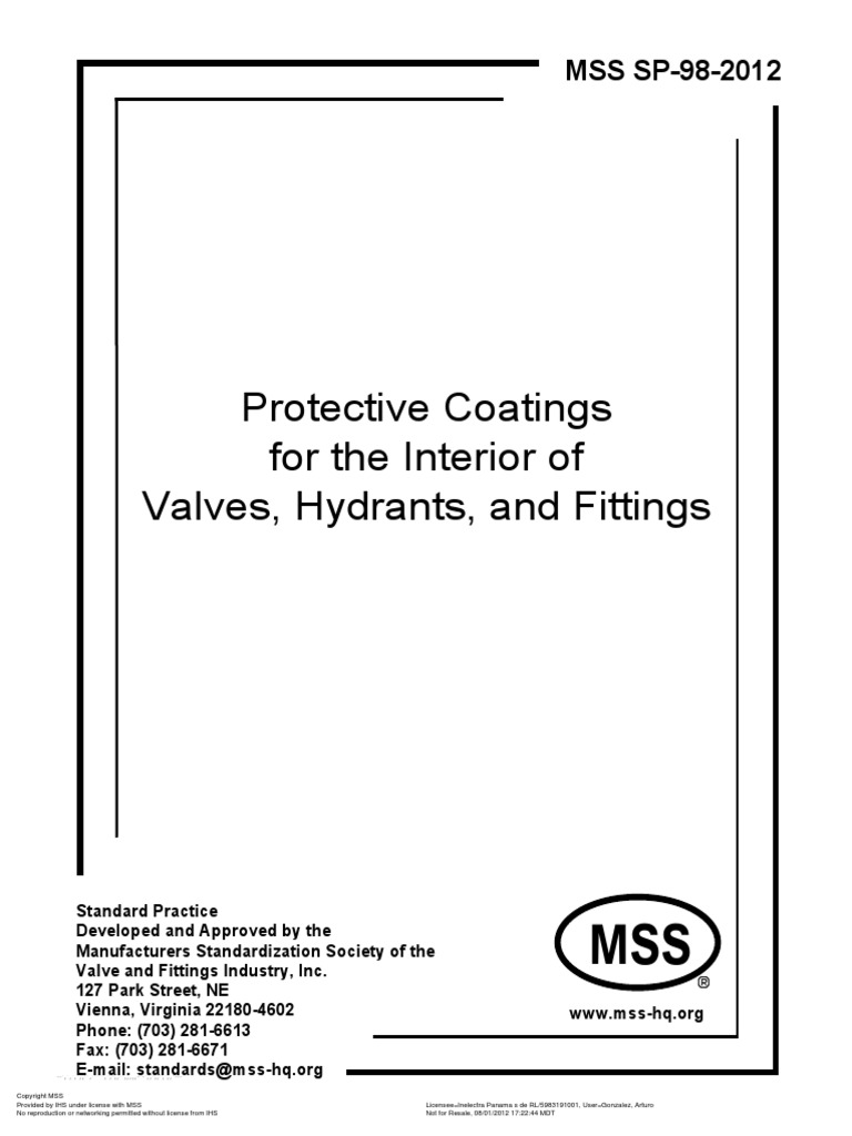 MSS SP-98 2012 | PDF | Pipe (Fluid Conveyance) | Mechanical Engineering