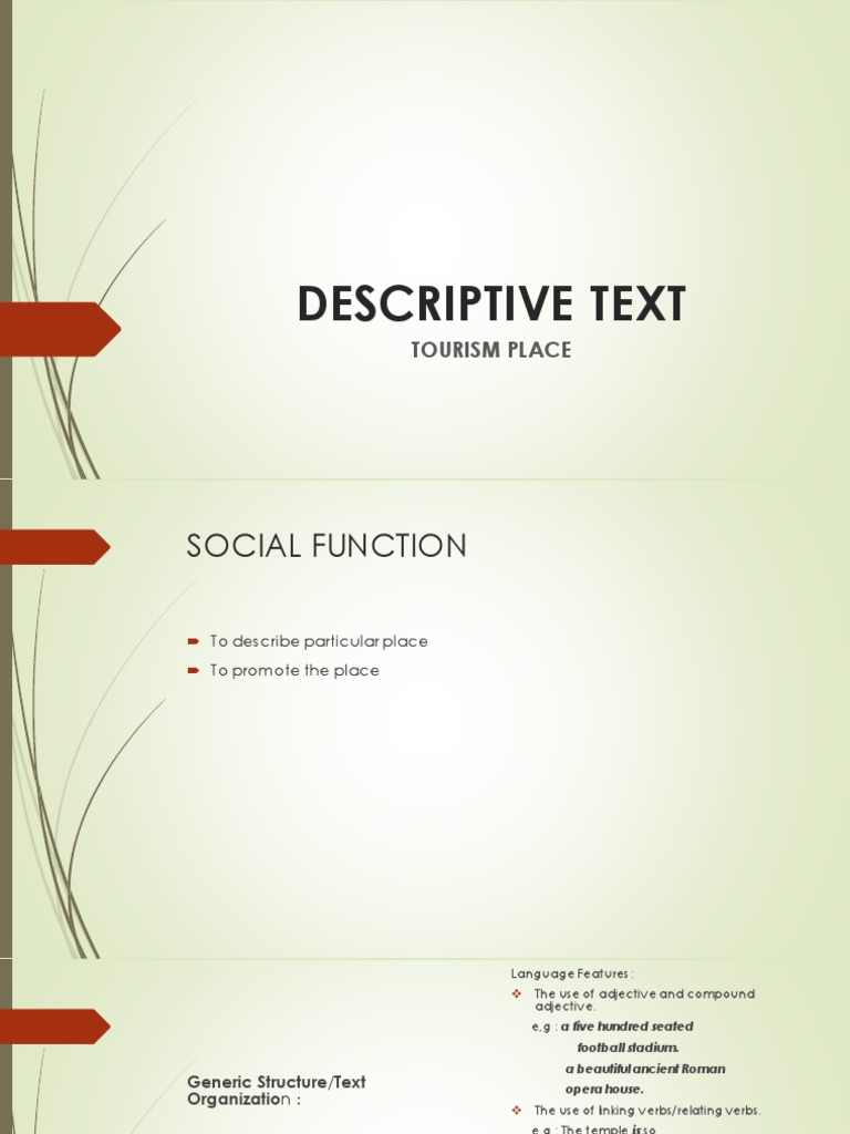 DESCRIPTIVE TEXT Tourism Place | PDF | Beach | Grammar