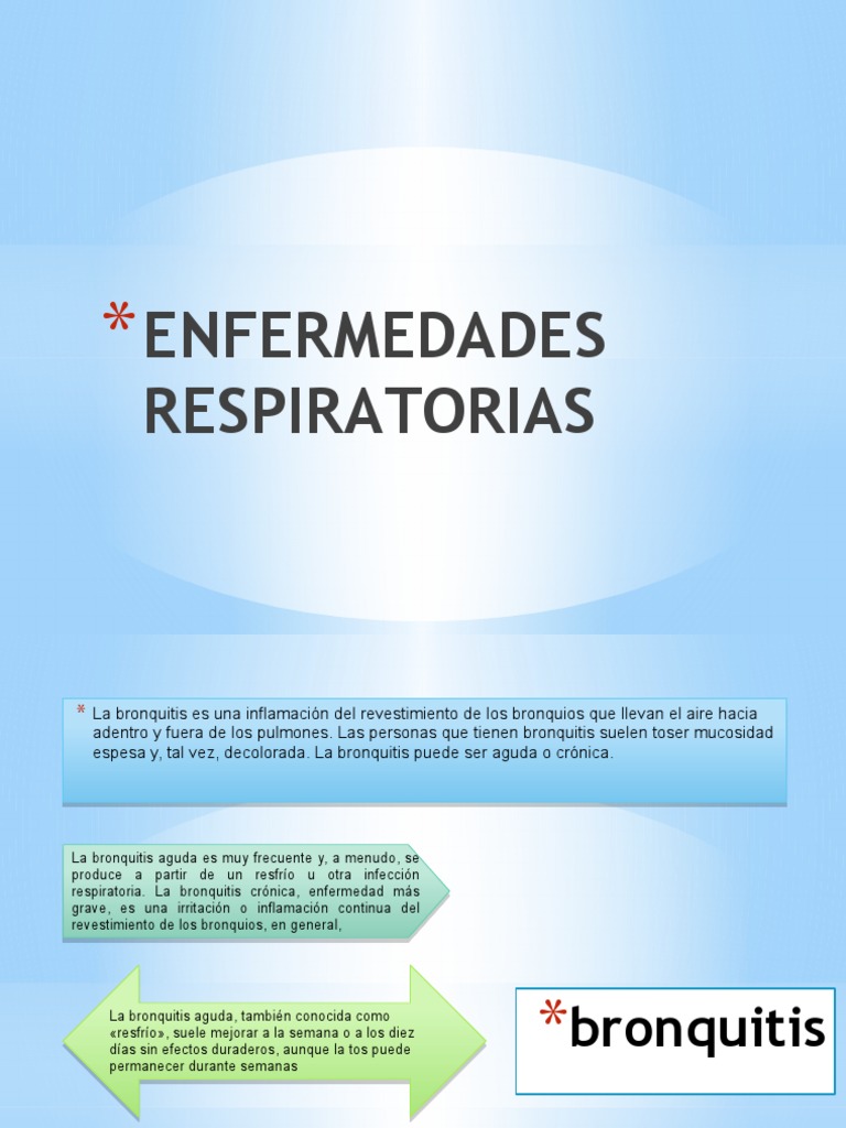 Enfermedades Respiratorias | PDF | Tos | Bronquitis