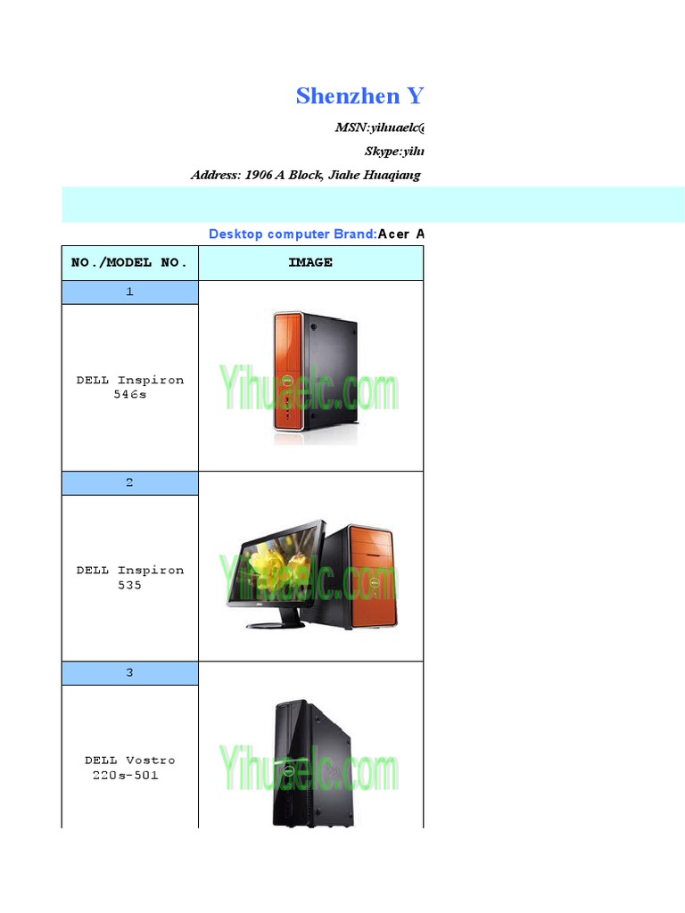 Dell Desktop Models & Specs | PDF | Dell | Advanced Micro Devices