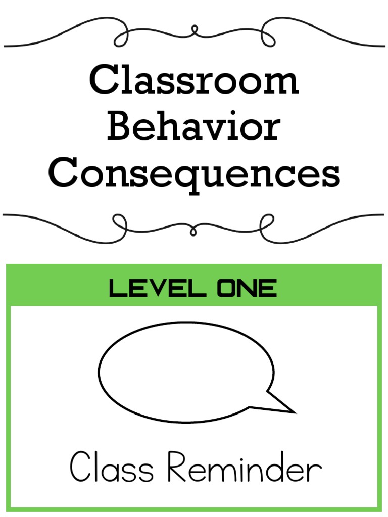 Classroom Behavior Consequences: Level One | PDF