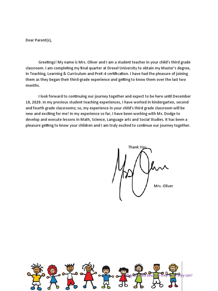 Parent Intro Letter | PDF