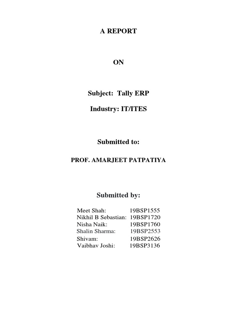 Tally Epr (Project) | PDF | Enterprise Resource Planning | Oracle ...