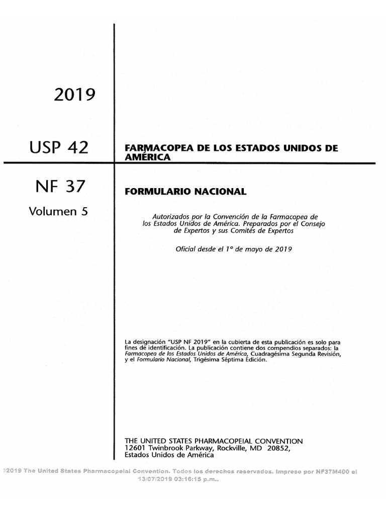 Usp Vol5 PDF | PDF | Farmacia | Ciencias farmacéuticas