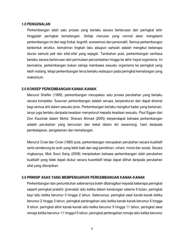 Perkembangan Kanak-Kanak Edup3023 | PDF