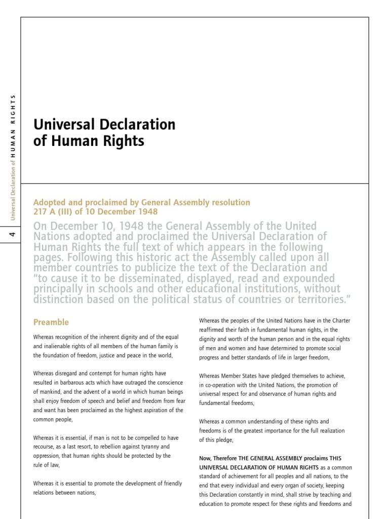 Universal Declaration of Human Rights 1948 | PDF | Natural And Legal ...
