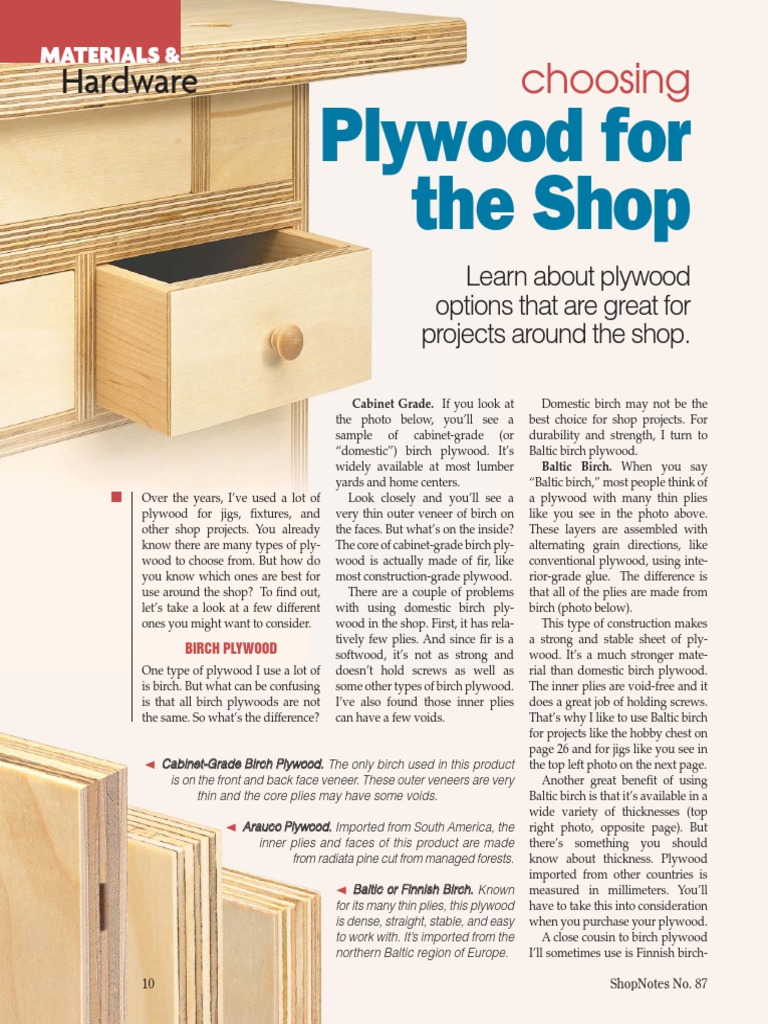 087 Choosing Plywood For The Shop PDF | PDF | Plywood | Forest Products