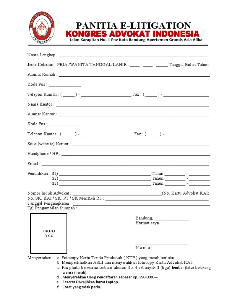 Formulir E Litigasi | PDF