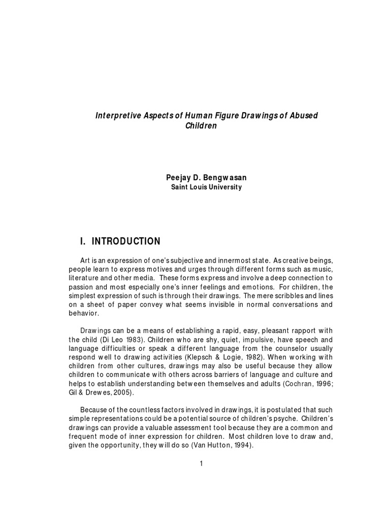 Interpretive Aspects of Human Figure Drawings of Abused Children For ...