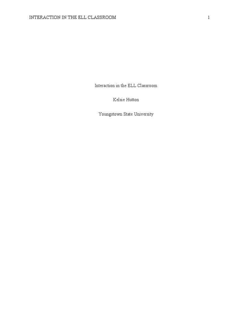 Enhancing Interaction in ELL Classrooms | PDF | Language Arts & Discipline