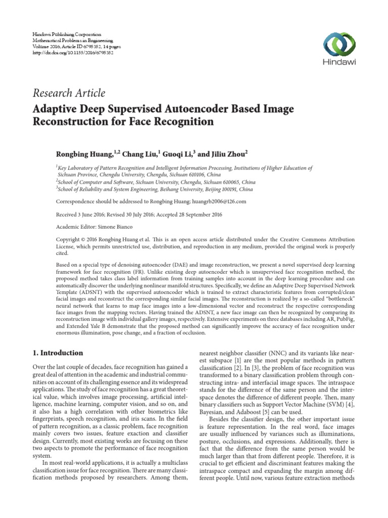 Adaptive Deep Supervised Autoencoder Based Image R Pdf Pdf Deep Learning Cybernetics