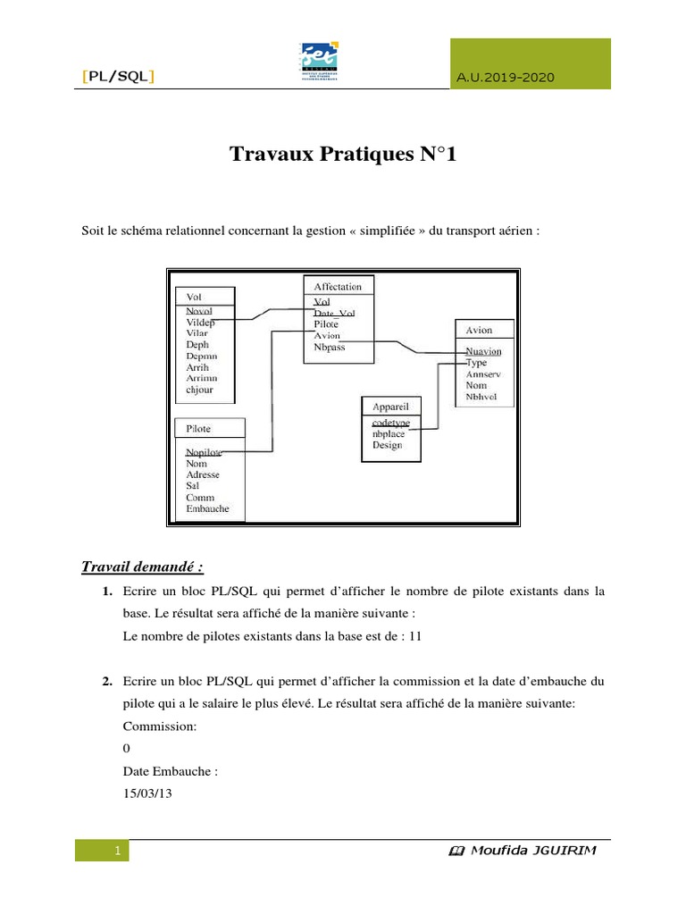 TP1 PDF | PDF | SQL | PL/SQL