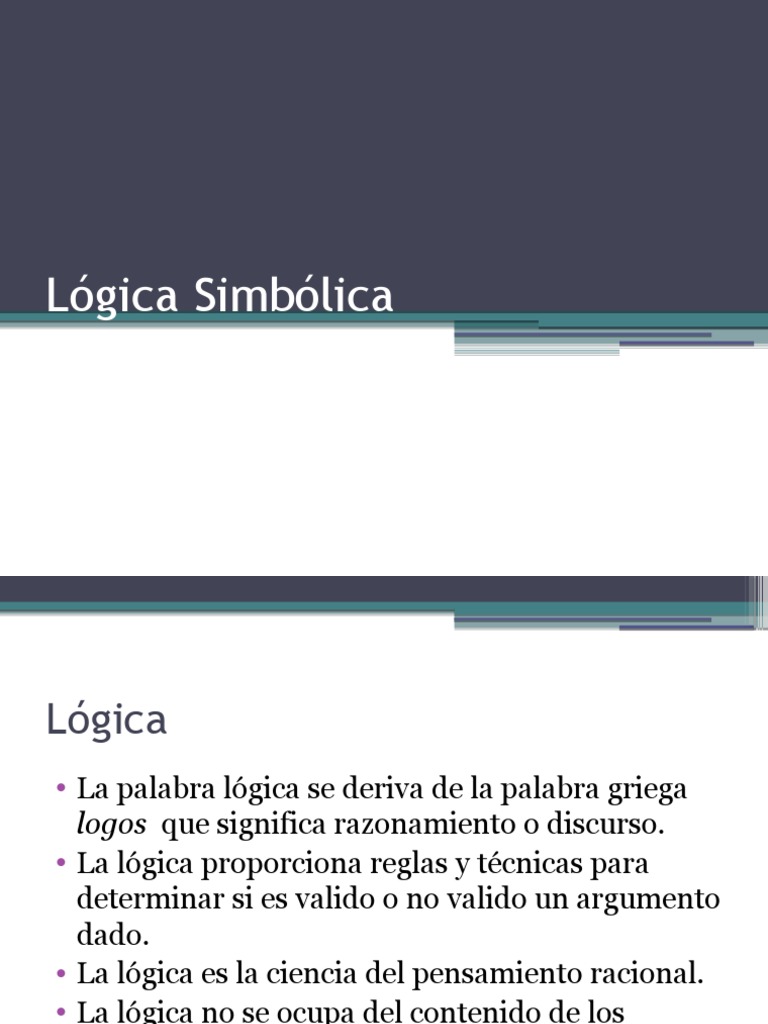 Logica Simbolica | PDF | Proposición | Lógica