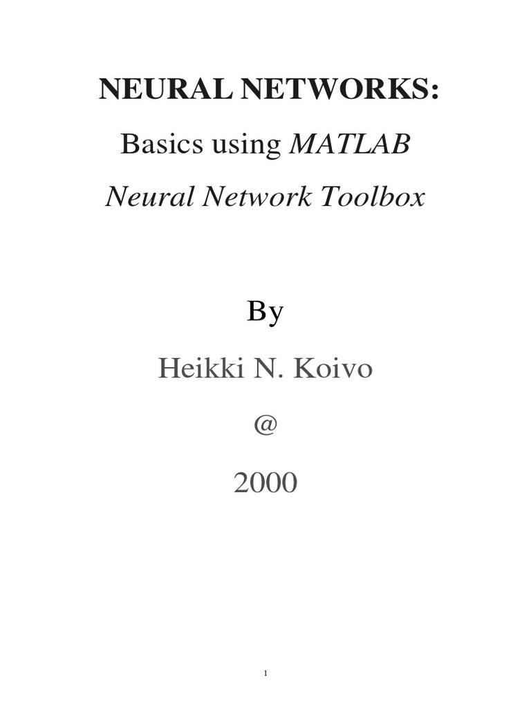 Neural Networks Basics Using Matlab Neural Network Toolbox Pdf Artificial Neural Network