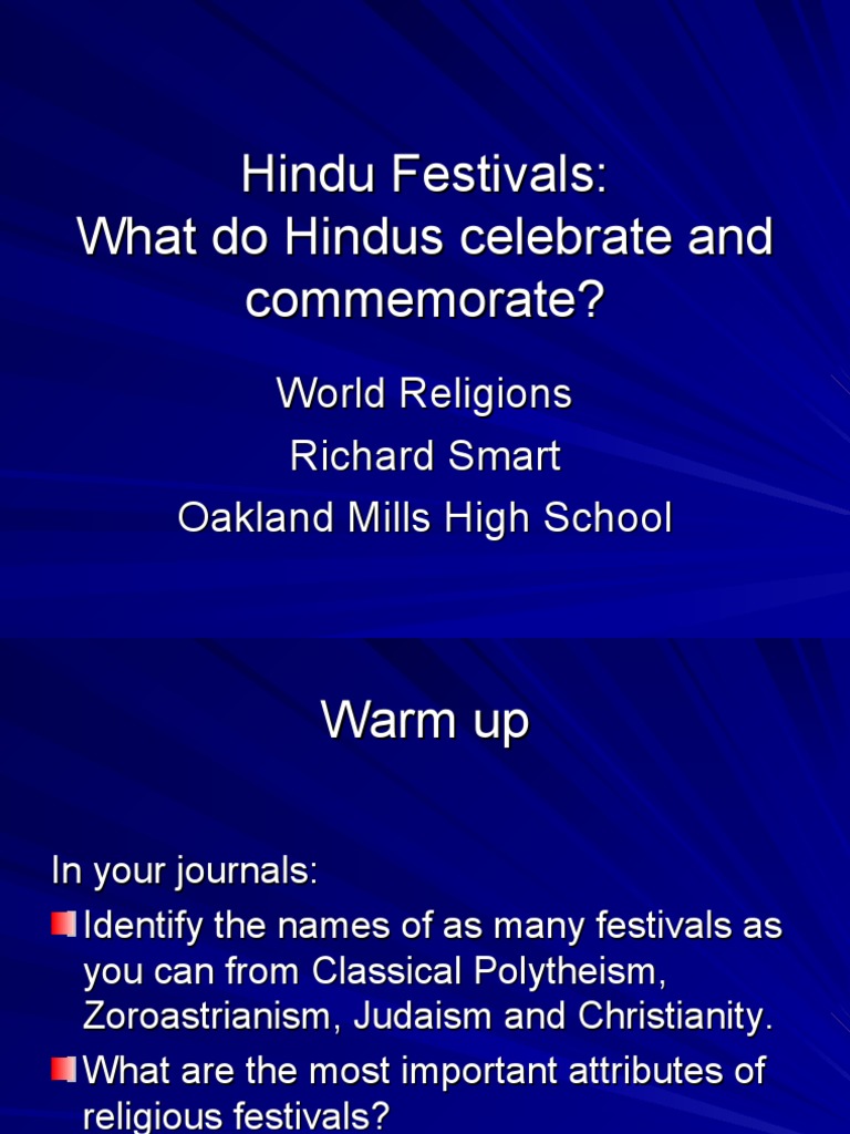 Hindu Festivals: What Do Hindus Celebrate and Commemorate? | PDF ...