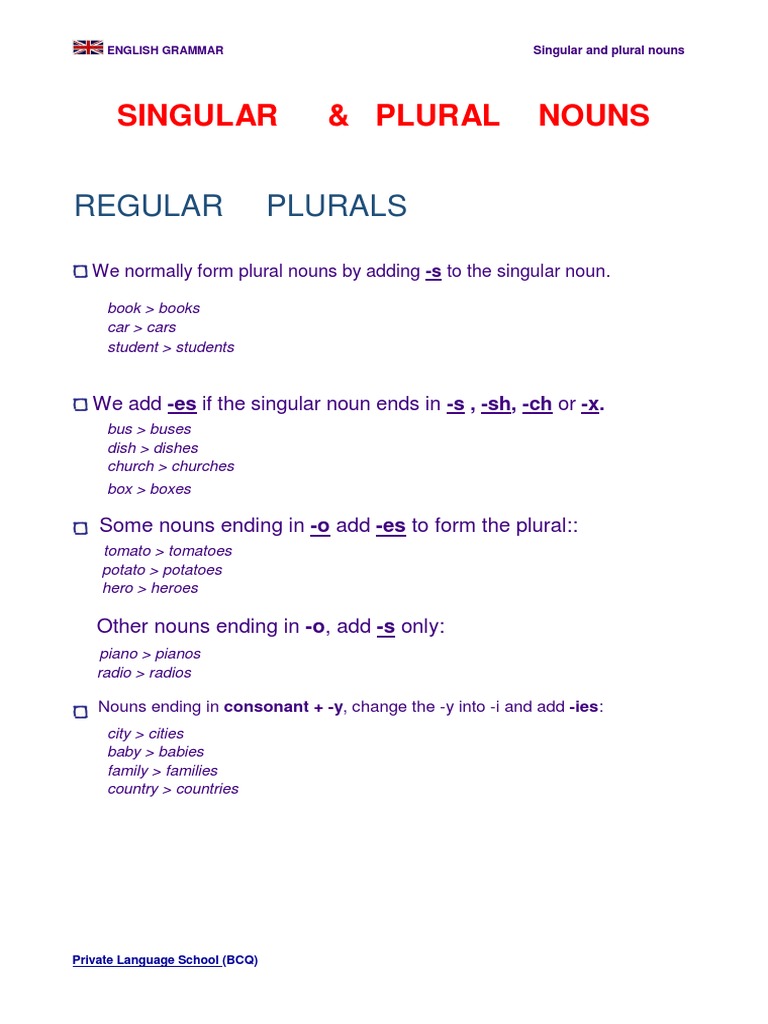 II Singular and Plural | PDF | Plural | Grammatical Number